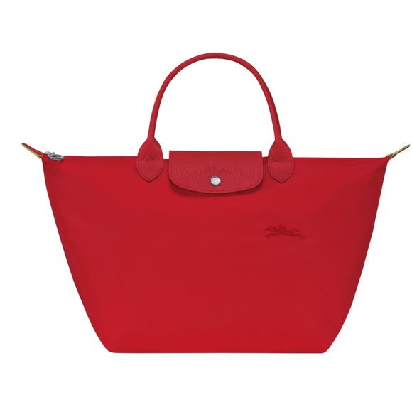 Longchamp | Bags | Longchamp Red Canvas Medium Bag | Poshmark